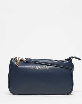 Valentino Clio Re - Minimalistische Schultertasche in Mitternachtsblau mit Umh&auml;ngeriemen