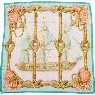 Herm&egrave;s T&uuml;cher & Schals - Hermes Classic Tribord Silk Carre 90 Scarf Tuch - Gr. unisize - in Blau - f&uuml;r Damen