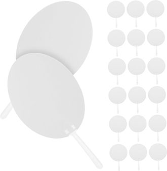 BESTONZON Bastelfächer 20 Stück Blanke Runde Handfächer Unbemalte Fächer Zum Graffiti-malen für Partys