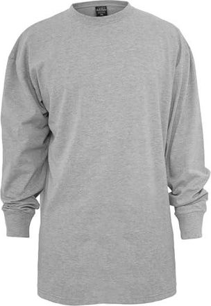 Urban Classics Homme Tall T Shirts Manches Longues Col Rond Uni Non Imprimé Grande Taille Long Coton, Gris (Grey 00111), 4Xl