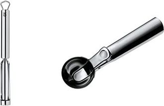 WMF Apfelausstecher 21,5 cm Profi Plus Cromargan Edelstahl rostfrei teilmattiert spülmaschinengeeignet & Gourmet Eisportionierer 18 cm, Eislöffel mit Ausw