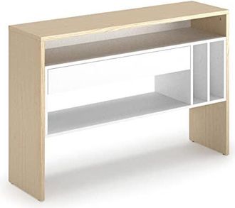 Symbiosis Choromela Konsole, Melaminbeschichtete Spanplatten, Eiche/Weiß, H81xL120xP33cm