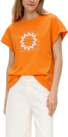 s.Oliver Baumwoll-Shirt mit &uuml;berschnittenen &Auml;rmeln und Frontprint