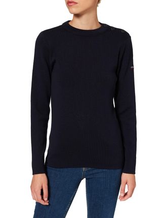 Armor Lux Damen Pullover, Gestreift,00466,Blau (D85 Rich Navy),40(Herstellergröße:3)