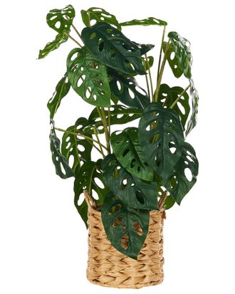 Beliani K&uuml;nstlicher Topfpflanze Monstera Pflanze 53 cm Monstera Adansonii
