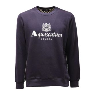 Aquascutum Qmf002L0 Baumwoll-Sweatshirt - - Sweatshirts & Hoodies - Herren - Blau - L