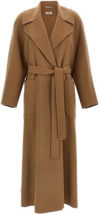Max Mara Femme, Manteaux, Brun, Taille: 36 FR Manteau en pure laine double &eacute;paisseur cousu &agrave; la main