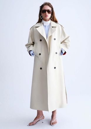 Mango Chemise en popeline &agrave; col montant avec boutons bleu ciel - Femme - S - MANGO