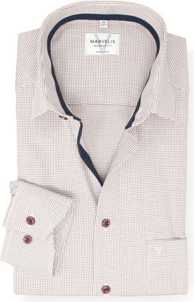 Marvelis Herren Businesshemd Langarm Non-Iron Modern Fit,Muster,New Kent, Kragenweite:40