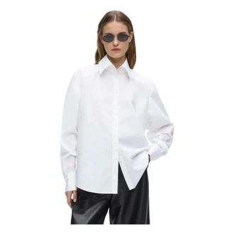 Karl Lagerfeld Femme, Blouses et Chemises, Blanc, Taille: 40 FR Chemise en popeline &agrave; &eacute;paulettes