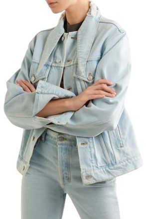 Balenciaga Scarf Frayed Denim Jacket Size S