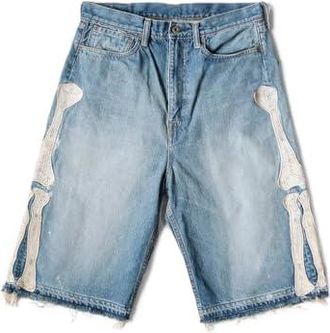 ORANDESIGNE Short Homme Cowboy Hip Hop Style Short Street Pocket Shorts Baggy Y2K Streetwear Unisexe Femme Jeans Straight Jorts pour Couples H Bleu XS