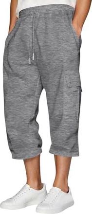 Generic Pantalon de jogging pour homme - Pantalon cargo d&eacute;contract&eacute; pour homme avec design de poche - Tissu extensible confortable - Coupe d&eacute;contract&eacute;e - V&ecirc;te