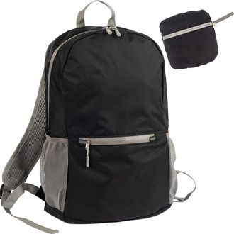 Wedo PACKTOGO Faltbarer Rucksack - Leichter, Wasserabweisender Nylon-Rucksack (12L), Trageriemen gepolstert, Reißverschlüsse wassergeschützt, Trolley-Befes