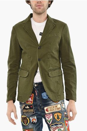 Dsquared2 Distressed Effect Cotton 3 Buttons Blazer Gr&ouml;&szlig;e 46