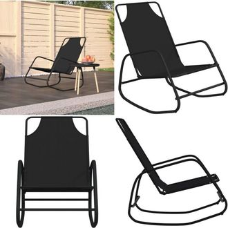 vidaXL Vidaxl - Schaukelliege Schwarz Stahl und Textilene - Gartensauna - Liegeplatz Im Freien - Outdoor M&ouml;bel - Strandkorb - Relaxsessel - Home & Living