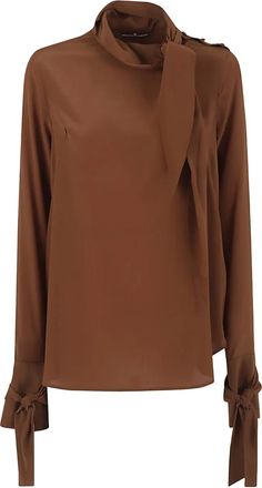 Ermanno Scervino Oberteil mit Schleifenkragen - Braun