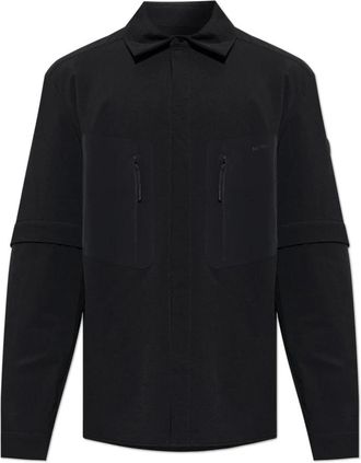 Moncler Homme, Chemises, Noir, Taille: 2XL Logo 2-in-1 Shirt Jacket