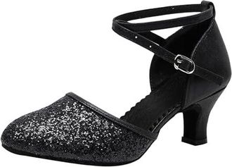 Generic Chaussures De Danse Latine Femme Ouverte Latine Tango Valse Fête Sociale Salsa Dentraînement Sandales De Danse Pour Femmes À Talons Hauts Strass Moder