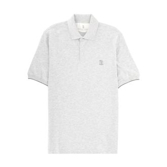 Brunello Cucinelli Piqu&eacute;-Poloshirt - - Tops - Herren - Grau - XL