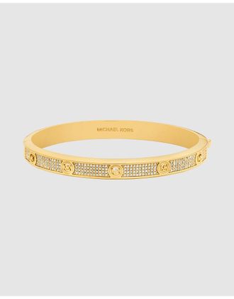 Michael Kors Armreif-Armband mit Pave-Logo in Gold