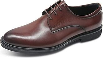 Generic Chaussures Oxford Formelles for Hommes, Chaussures Derby &agrave; Lacets, Bout Rond Bruni, en Cuir, Semelle en Caoutchouc antid&eacute;rapante, Talon Bas et Bloc, f