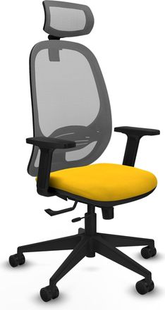 Piqueras y Crespo B&uuml;ro-Schreibtischstuhl mit 2D-Armlehnen, h&ouml;henverstellbare Lendenwirbelst&uuml;tze und h&ouml;henverstellbares Kopfteil, Neigungs- und Neigungsverstellung, ausg