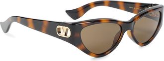 Valentino Lunettes De Soleil - Marron