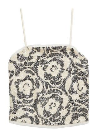 Comma Blusentop Bluse Bandeau-Top mit Pailletten