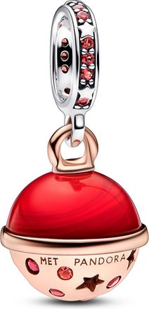 Pandora Pandora Moments Planet Mars Murano & funkelnder Charm-Anhänger aus Sterling Silber mit Rosévergoldeter Metalllegierung, Kompatibel Moments und ME Armb