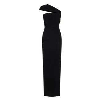 CHRISTOPHER ESBER Femme, Robes, Noir, Taille: 38 FR Beach Glass Draped Jersey Strapless Dress