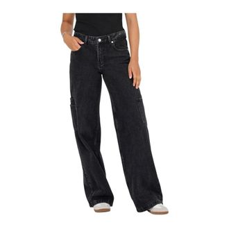 Only Jeans mit Rei&szlig;verschluss und Knopfverschluss mit mehreren Taschen - - Jeans - Damen - Schwarzk - W27 L32