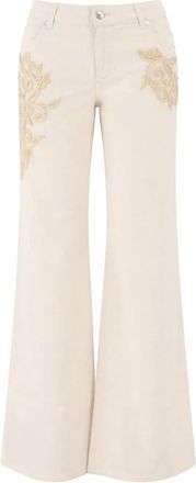 Ermanno Scervino Femme, Jeans, Blanc, Taille: 38 FR Wide Jeans