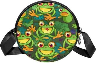 Generic Sac &agrave; bandouli&egrave;re rond pour femme, petit sac &agrave; bandouli&egrave;re avec fermeture &eacute;clair et bretelles r&eacute;glables style d&eacute;contract&eacute; pour femmes et filles