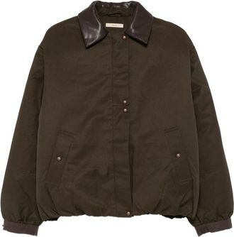 Sessun Leather-collar Zip-up Jacket