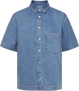 Raffaello Rossi L&auml;ssige Kurzarm-Denimbluse - - Blouses & Shirts - Damen - Blau - M