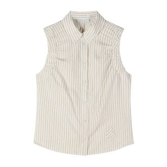 Patrizia Pepe Femme, Blouses et Chemises, Blanc, Taille: 44 FR Chemise sans manches