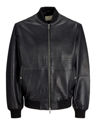 Jack & Jones JACK&JONES Herren Jprccbranco Leather Bomber Bomberjacke, Black, XS