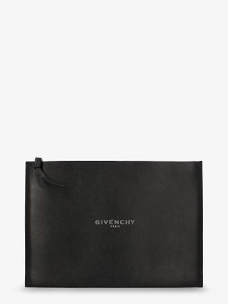Givenchy Leather clutch bag with lettering logo on the front - GIVENCHY - gender_Man