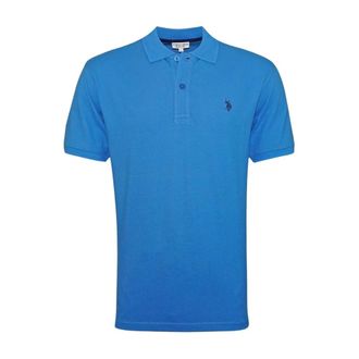 U.S.Polo Association Kurzarm Baumwolle Polo Logo T-Shirt - - Tops - Herren - Blau - 3XL