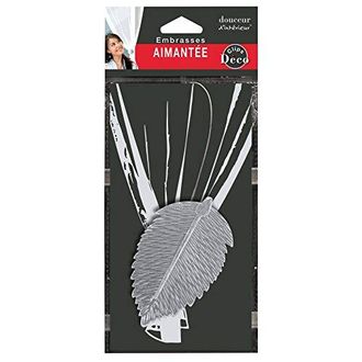 Douceur d'Intérieur Magnetischer Raffhalter (L 30 x 6,5 x 11,5 cm), grau/silberfarben, Metall patiniert