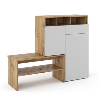 Vicco Schuhschrank Selena, Schuhregal, Eiche/Wei&szlig;, 125 x 102 cm