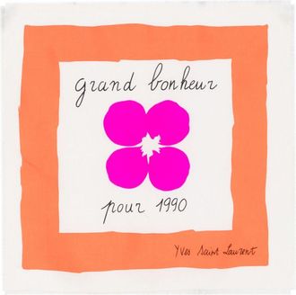 Saint Laurent 1990s Seidenschal mit Blumen-Print - Weiß