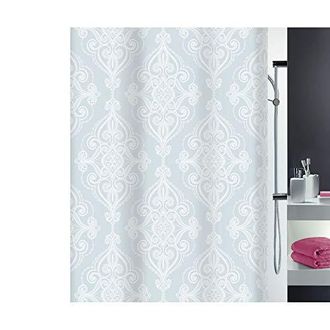 Spirella Anti-Schimmel Duschvorhang - Anti-Bakteriell, waschbar, wasserdicht, Polyester, Rivoli 180x180cm Wei&szlig;