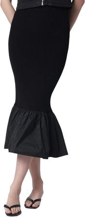 Patou Femme, Jupes, Noir, Taille: 36 FR Mix Faille Long Knitted Skirt