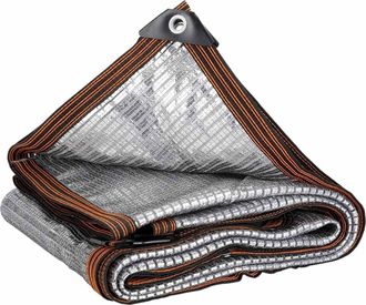 Generic 99% Alu Hitzeschutz mit Ösen, Schutz Sichtschutz Schattiernetz Sonnensegel, ReißFest WäRmeisoliert Atmungsaktiv für Camping Gewächshaus Garten Patio P