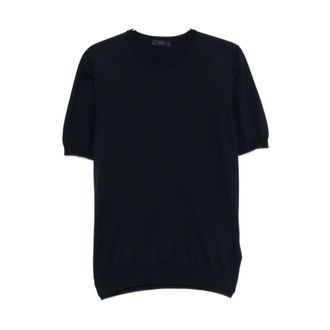 Fay Rundhals-T-Shirt - - Knitwear - Herren - Blau - XL