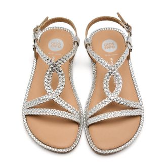 Gioseppo Mädchen Suffield Flache Sandale, Silber, 34 EU