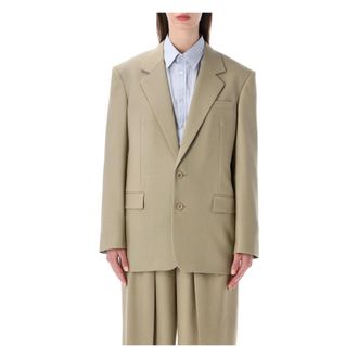 Saint Laurent Einknopf-Sakko aus Wolle und Seide - - Jackets - Damen - Gelb - M