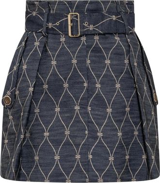Elisabetta Franchi Femme, Jupes, Bleu, Taille: 38 FR Short Skirt